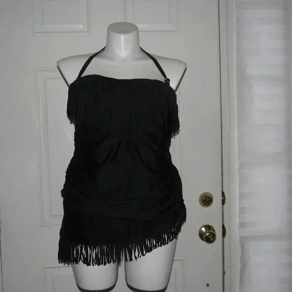 Swimsuits For All | Swim | Swimsuits For All Black Twopiece Fringe ...